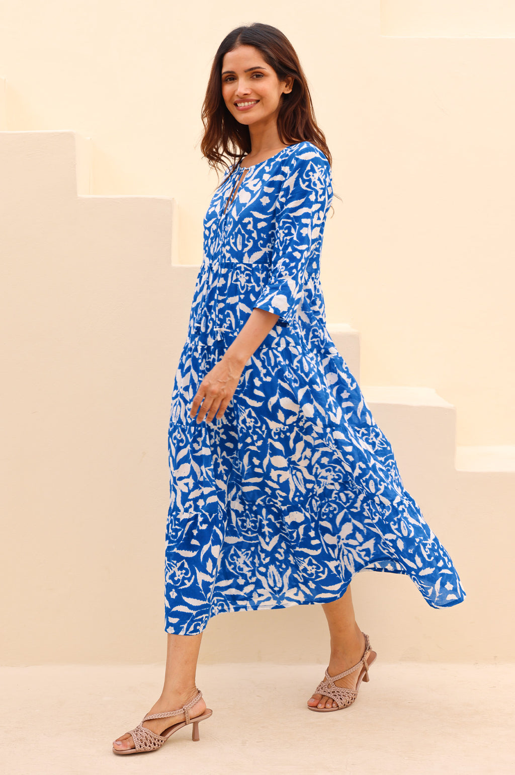 Aspiga Ladies Sustainable Emma Organic Cotton Cobalt Pattern Summer ...