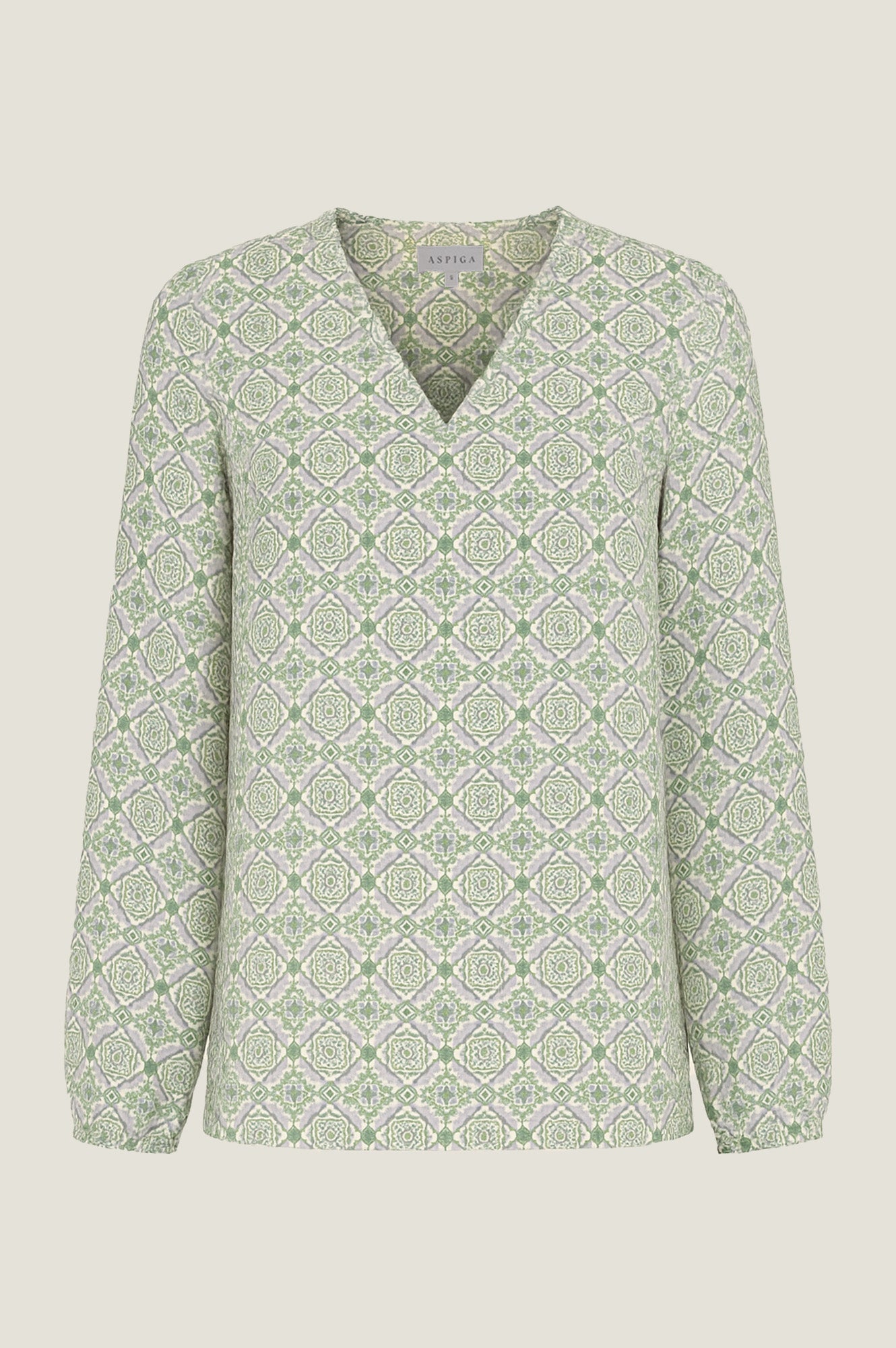 Aspiga Womens Sustainable Clea Viscose Blouse Pattern Green Purple