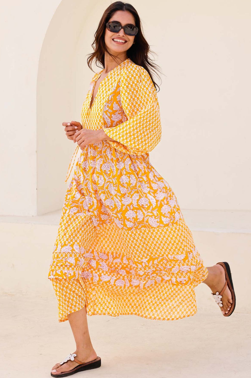 Aspiga Ladies Sustainable Martha Organic Cotton Mix Print Summer Dress ...