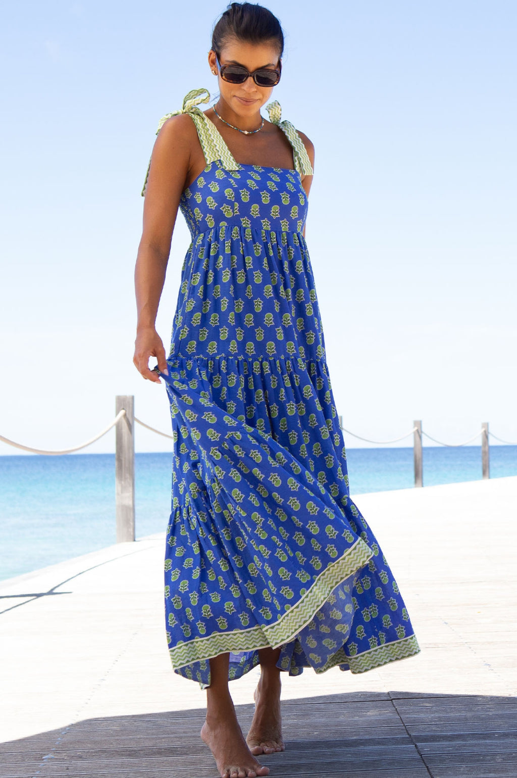 Aspiga Ladies Sustainable Tabitha Printed Cotton Maxi Strap Dress ...