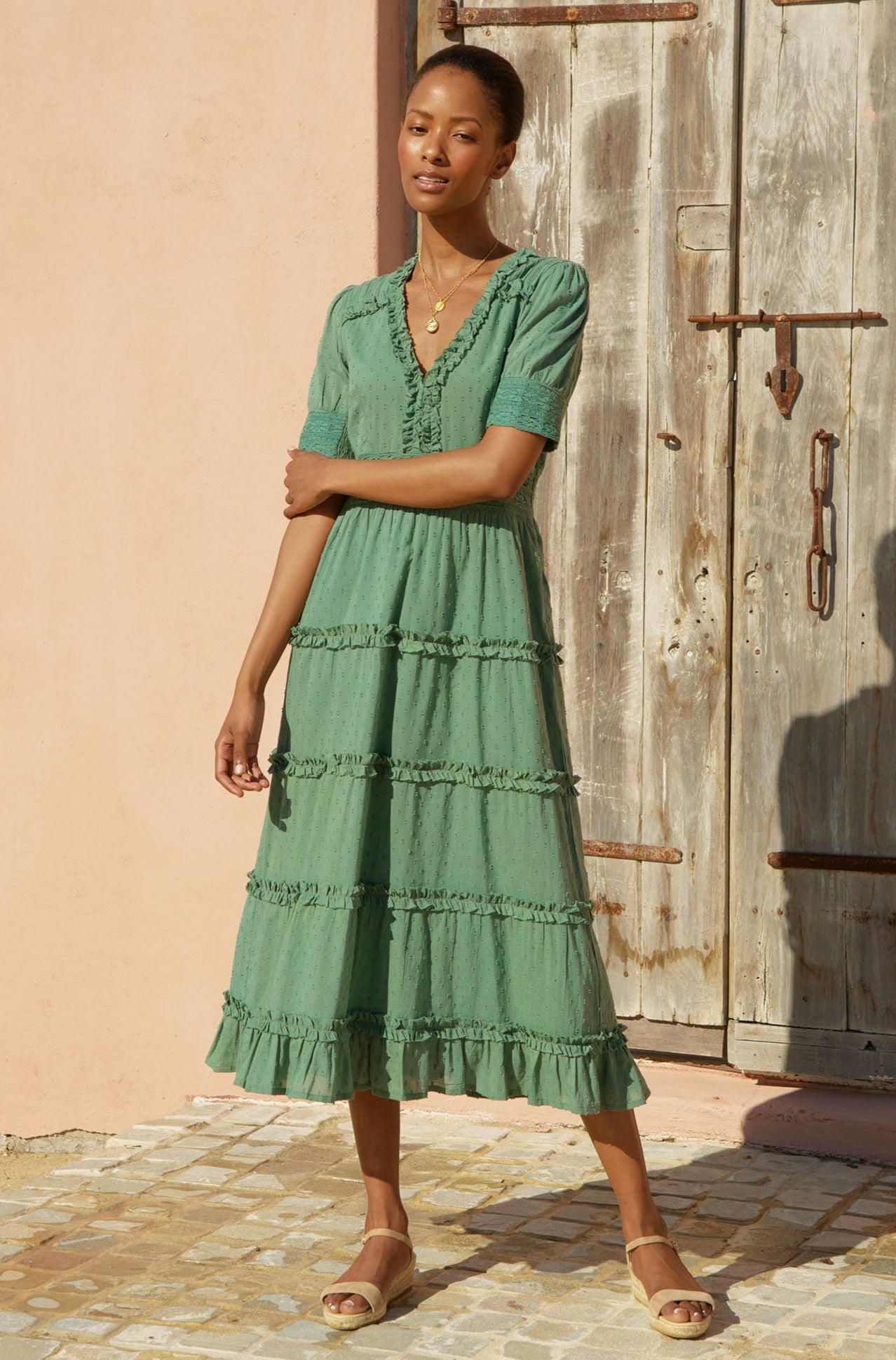 Aspiga Ladies Sustainable Viola Khaki Dress