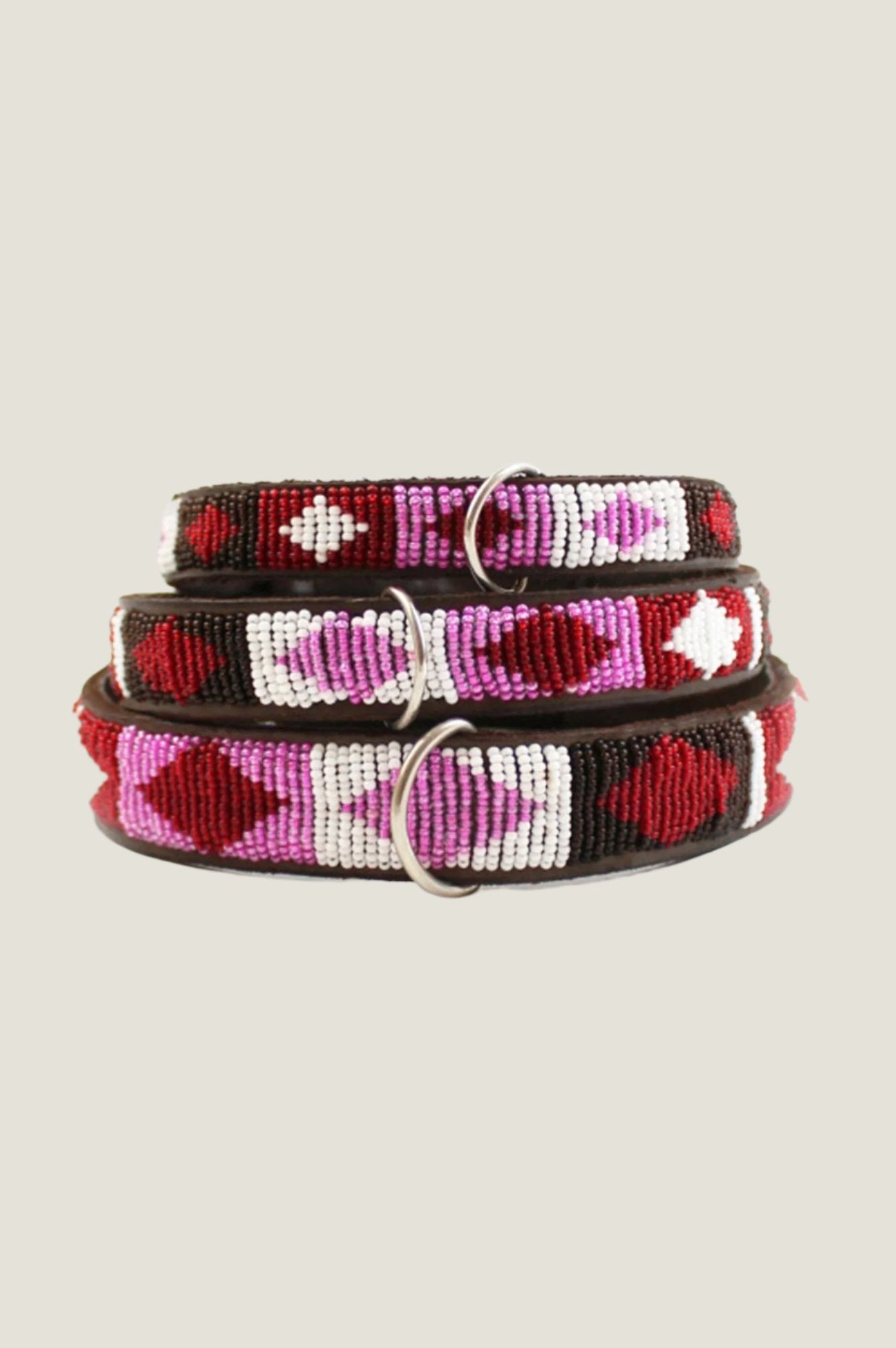Aspiga Sustainable Leather Maasai Dog Collar | Pink