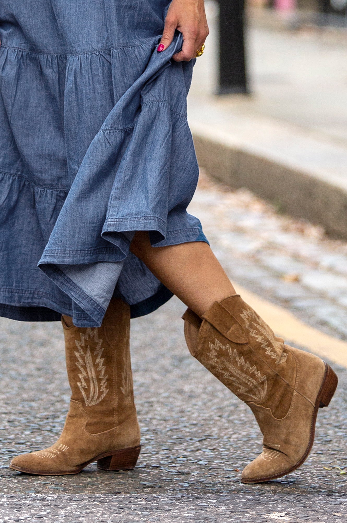 Alpe Ladies Sustainable Leather Camilla Cowboy Boots | Camel 37-41 – Aspiga