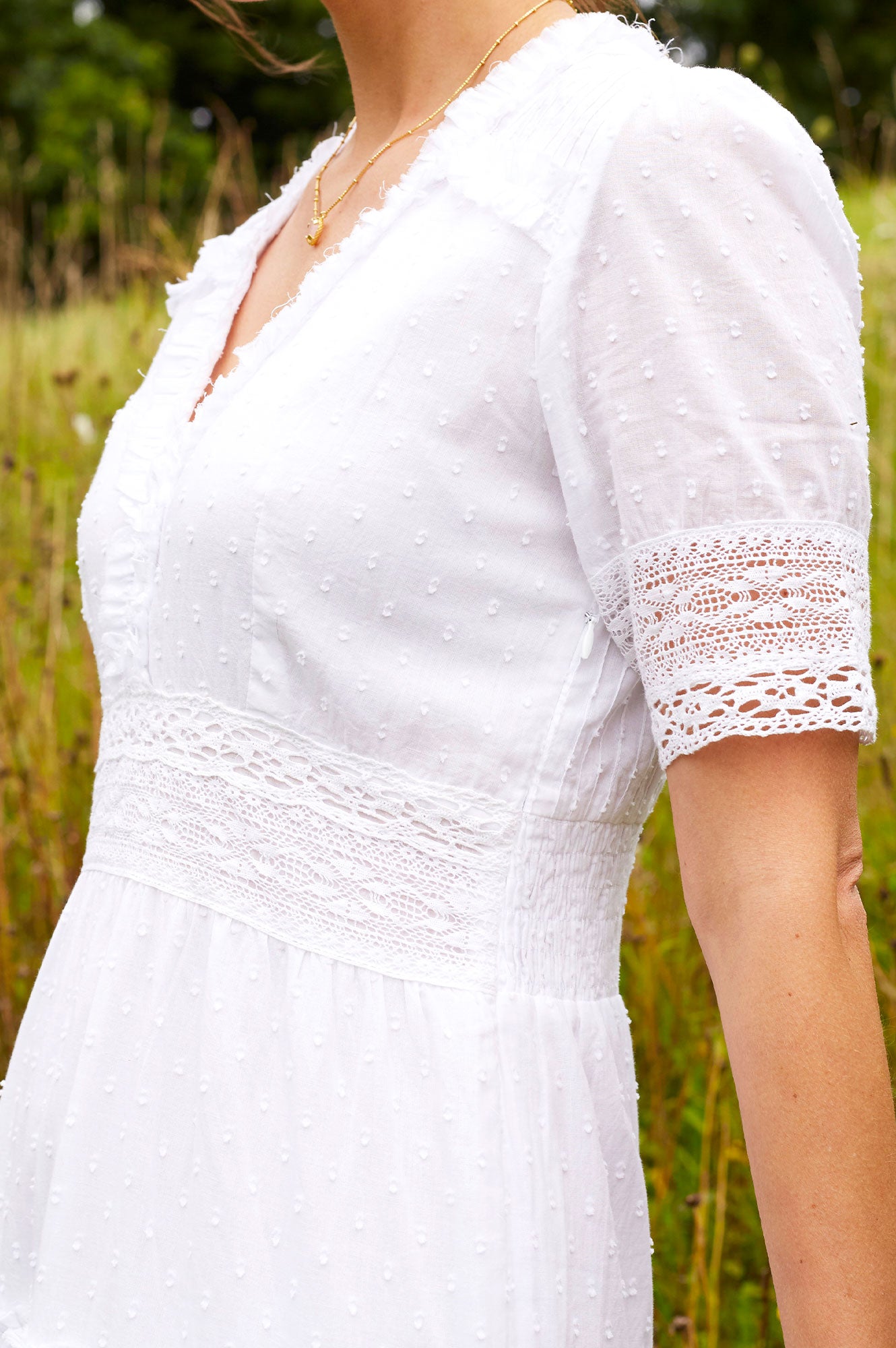 Aspiga Ladies Sustainable Viola Dress White Organic Cotton